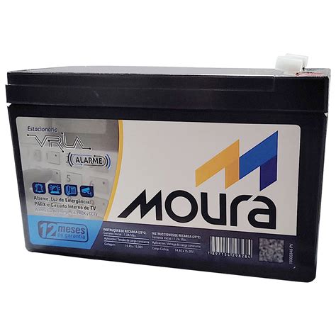 Bateria Para Alarme Moura V Ah Estacion Ria Vrla Agm Mva Alarme