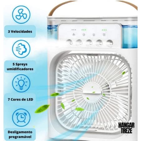 Mini Ar Condicionado Pulverização e Refrigerador Água Ventilador De