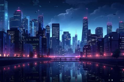 City Street Night Background