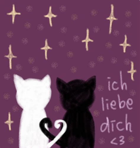 Two Cats Are Facing Each Other In Front Of Stars