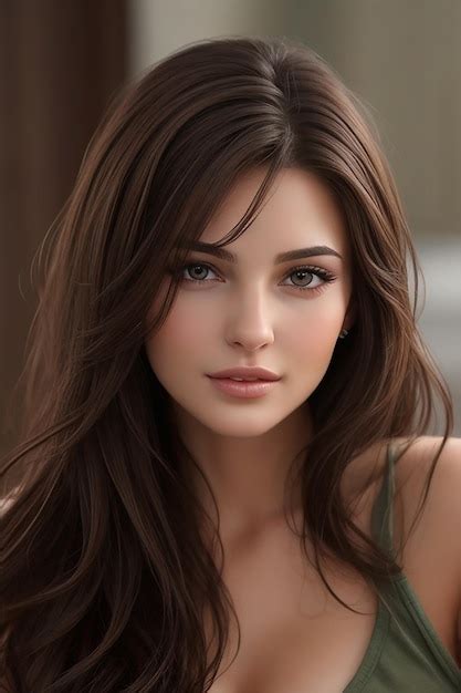 Brunette Woman Model Picture Ai Generated Premium AI Generated Image