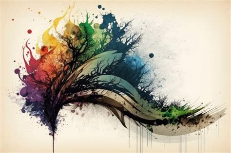 Tinta artística y diseño abstracto de acuarela Foto Premium
