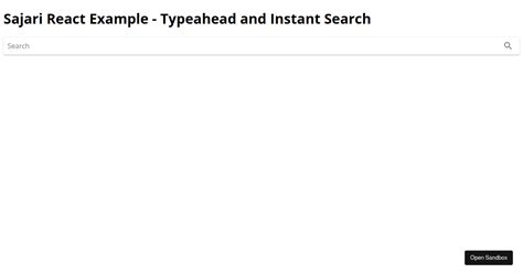 Sajari React Examples Typeahead Codesandbox