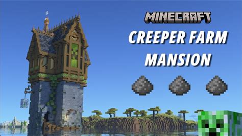 Minecraft Creeper Farm Mansion Tutorial Aesthetic Farm K P