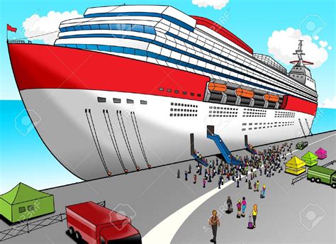 Cruise Ship Cruise Cartoon Illustration
