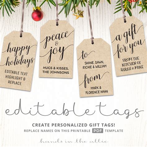 Editable Christmas Gift Tags