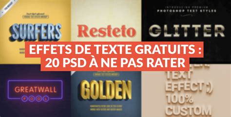 Effets de texte gratuits 20 PSD à ne pas rater Blog Tuto