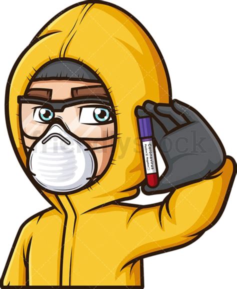 Man In Hazmat Suit Coronavirus Cartoon Vector Clipart FriendlyStock