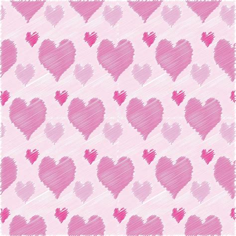 Seamless Pattern With Valentine Hearts Sketch Drawing For Your Design