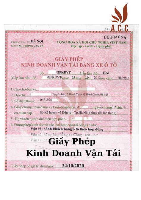 Thủ tục quy trình cấp giấy phép kinh doanh vận tải 2023