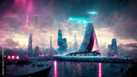 Sci Fi Fantasy Futuristic Illustration Digital Background Art Scifi
