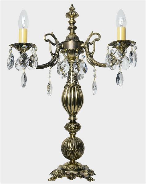 Casa Padrino Luxus Barock Kristall Tischleuchte Antik Gold Ø 40 x H 60