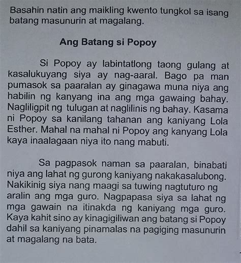 1 Ano Ang Masasabi Mo Sa Batang Si Brainly Ph