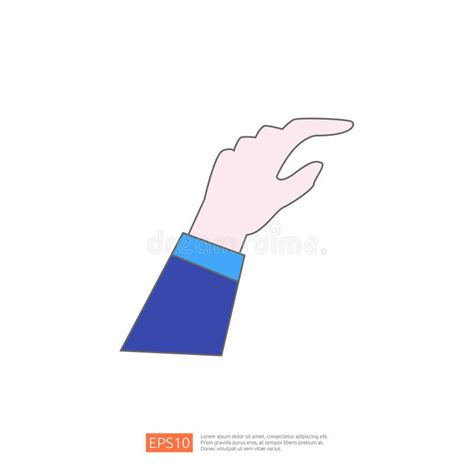 Hand Gesture Pinch Grab Or Hold Illustrated In Cartoon Style