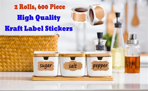 Autocollants D étiquettes en Papier Kraft 600 Pièces Étiquettes