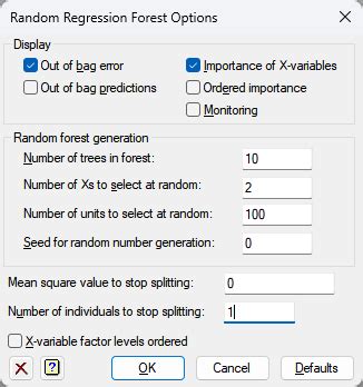 Random Regression Forest Options Genstat Knowledge Base