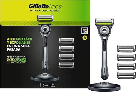 Gillette Labs Maquinilla De Afeitar Hombre Con Barra Exfoliante Negro
