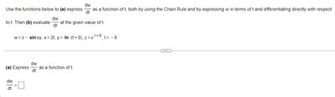 solved dw use the functions below to a express as a