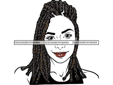 Afro Woman Svg Braids Dreads Hairstyle Fabulous Melanin Nubian African
