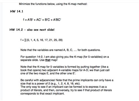 solved minimize the functions below using the k map method