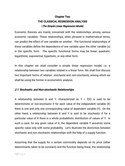 econometrics chapter two 1 pdf ordinary least squares estimator