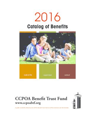 Fillable Online Ccpoabtf Catalog Of Benefits The CCPOA Benefit Trust