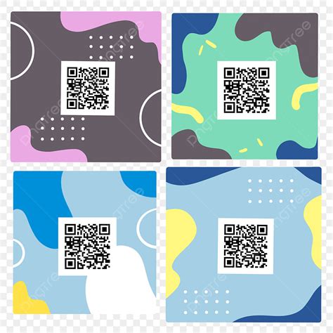 Qr Code Label PNG Image Qr Code Label Template Memphis Design