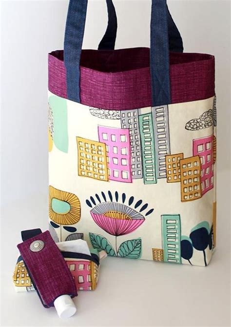 3 Fabric 10 Step Lined Tote Craftsy Tote Bags Sewing Bag Pattern