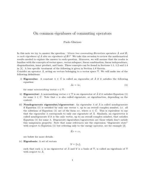 on common eigenbases of commuting operators pdf pdf eigenvalues and eigenvectors vector space