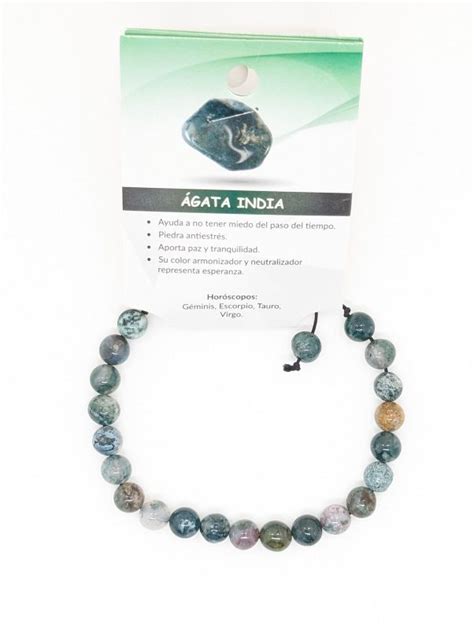 Pulsera Nudo Corredizo en Piedra Natural de Ágata India Nuba Andalusi