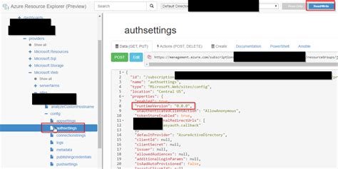 azure app service custom authentication getting system argumentnullexception value