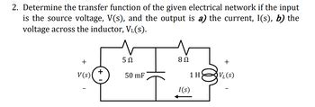 Answered Determine The Transfer Function Of Bartleby