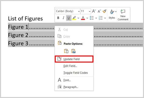 How To Create And Update A List Of Tables Or Figures In Microsoft Word