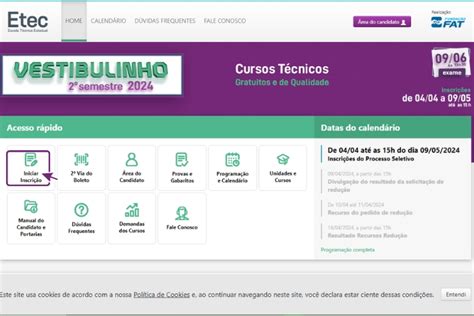Vestibulinho Etec Inscri Es Abertas