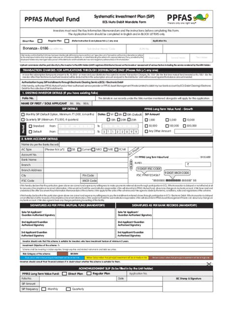 Fillable Online SIP ECS Application BFormb Fax Email Print PdfFiller