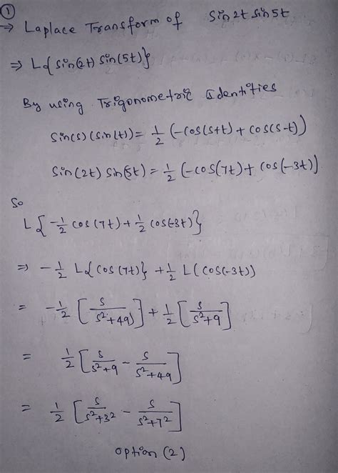 Solved Find The Laplace Transform Sin T Sin T S S