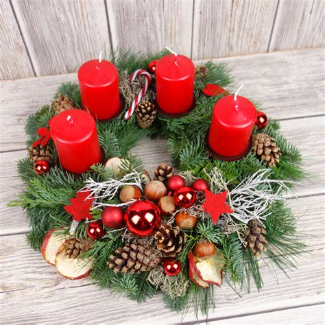 Weihnachtkränze rot Adventskranz Adventskränze Tischkranz weihnachtlich