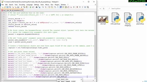 【python opencv】 read video file all properties youtube