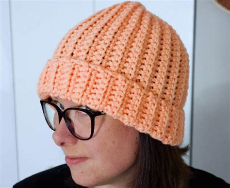 Beginner Ribbed Crochet Hat Pattern Easy And Fast Marching North