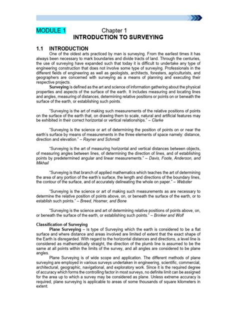 module 1 introduction to surveying pdf