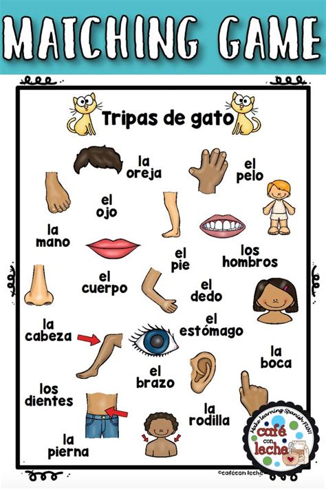 Body Parts Game In Spanish Tripas De Gato De Las Partes Del Cuerpo