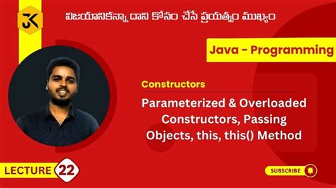 20 java programming constructors part ii passing objects in methods and constructors this