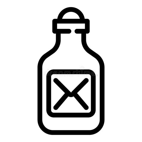 Vector De Contorno Del Icono De La Botella De Correo Flotante Marina