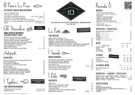Menu Io Osteria Singapore Best Italian Restaurant In Singapore