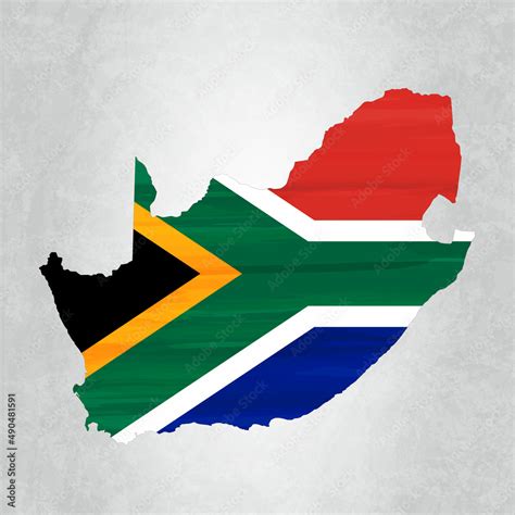 South Africa Map With Flag Stock Vector Adobe Stock