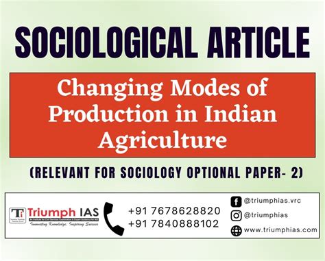 Changing Modes Of Production In Indian Agriculture