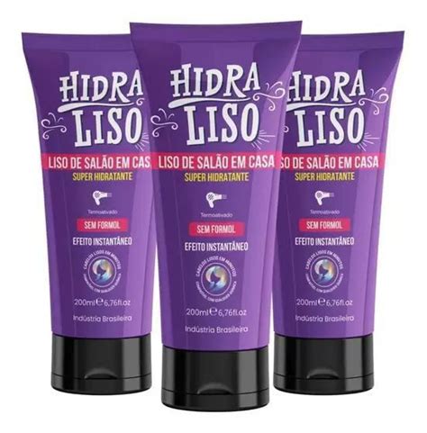 3 Hidraliso Progressiva de Chuveiro Liso de Salão em Casa 200ml