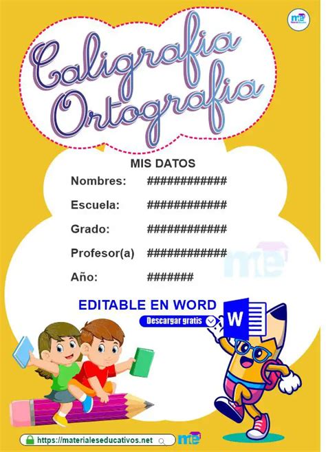 Car Tula Del Curso Caligraf A Ortograf A Materiales Educativos