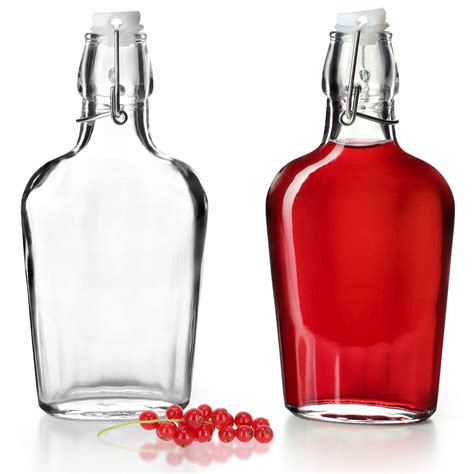 2x KADAX Szklane Butelki 250ml Na Nalewki Bimber Z Korkiem Mechanicznym
