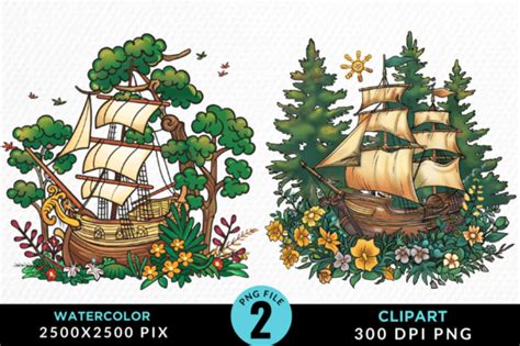 Watercolor Noah S Ark Clipart PNG Design Graphic By Regulrcrative